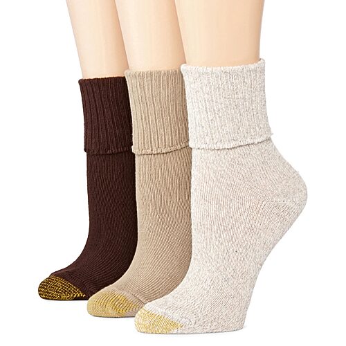Click here for Gold Toe Bermuda Womens 3 Pair Turncuff Socks  One... prices