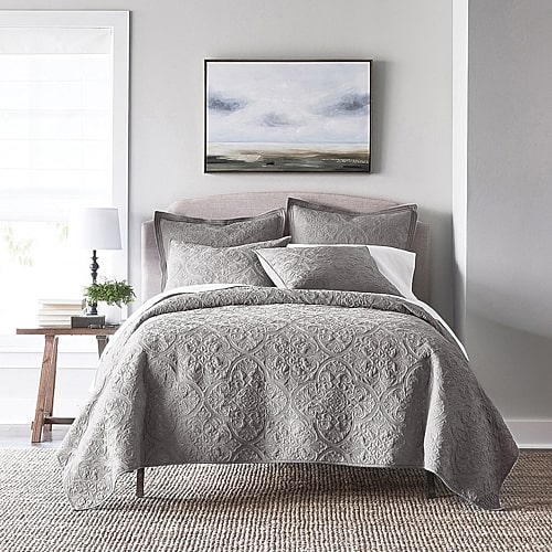 Home Expressions Harper Quilt  One Size  Gray