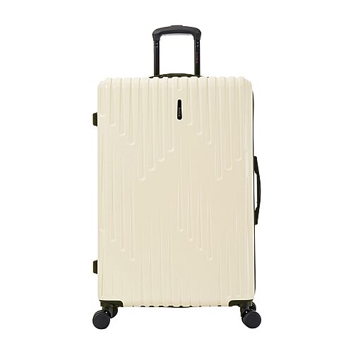 InUSA Drip 28 Inch Hardside Lightweight Checked Spinner Luggage  One Size  Beige
