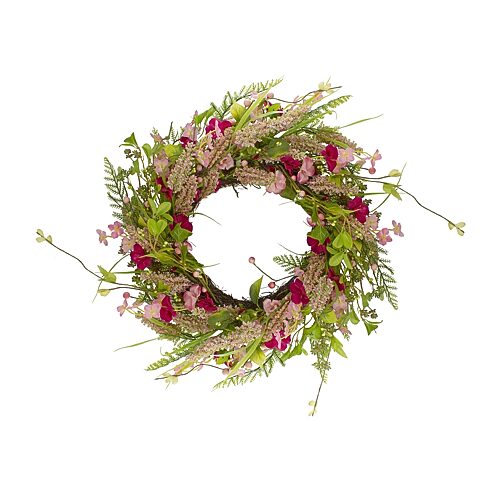 Click here for Northlight 21in Foliage Berry Twig Wreath  One Siz... prices