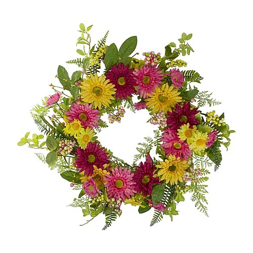 Click here for Northlight 23in Chrysanthemum And Daisy Floral Wre... prices
