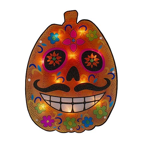 Click here for Northlight 15in Lighted Sugar Skull Pumpkin Decora... prices