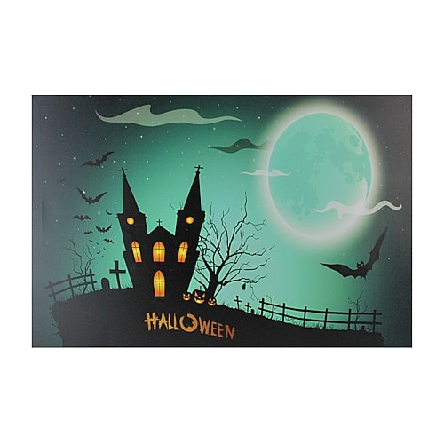 Click here for Northlight Led Eerie Chuch In Cemetery Canvas Art... prices