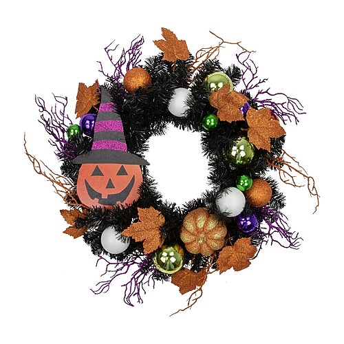 Click here for Northlight 24in Jack-O-Lantern In Witches Hat Wrea... prices