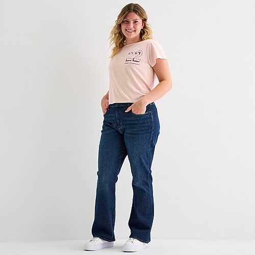 Click here for Arizona Womens Juniors Plus Mid Rise Bootcut Jean... prices