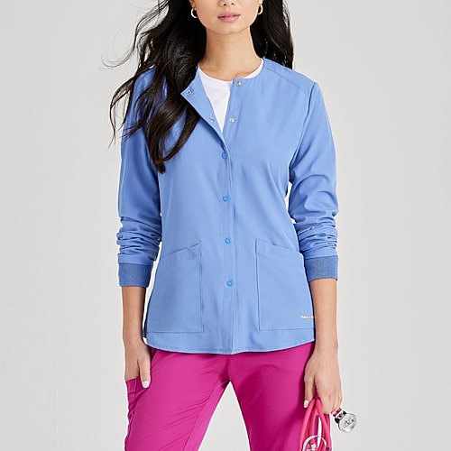 Click here for Skechers Sk401 Stability 2-Pocket Crewneck Snap-Fr... prices