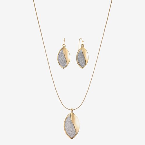 Click here for Monet Jewelry Two Tone Pendant Necklace And Drop E... prices