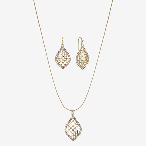 Click here for Monet Jewelry Openwork Pendant Necklace And Drop E... prices