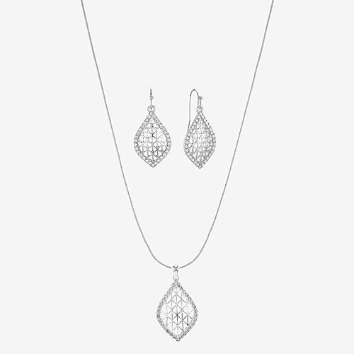 Click here for Monet Jewelry Openwork Pendant Necklace And Drop E... prices