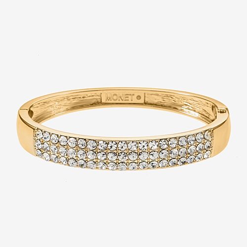 Click here for Monet Jewelry Gold Tone Womens Glass Bangle Bracel... prices