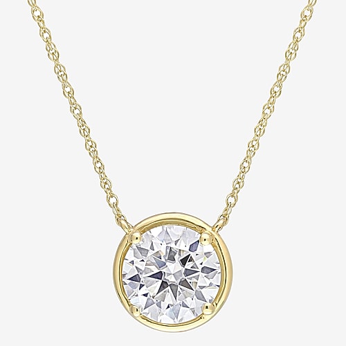 Click here for Womens Lab Created White Moissanite 10K Gold Round... prices