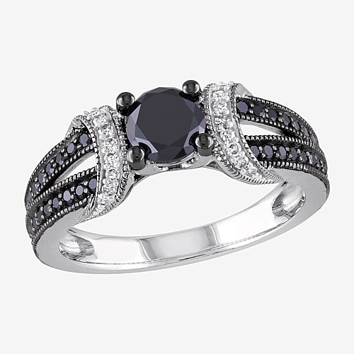 Click here for Midnight Black Womens 1 CT. T.W. Natural Black Dia... prices