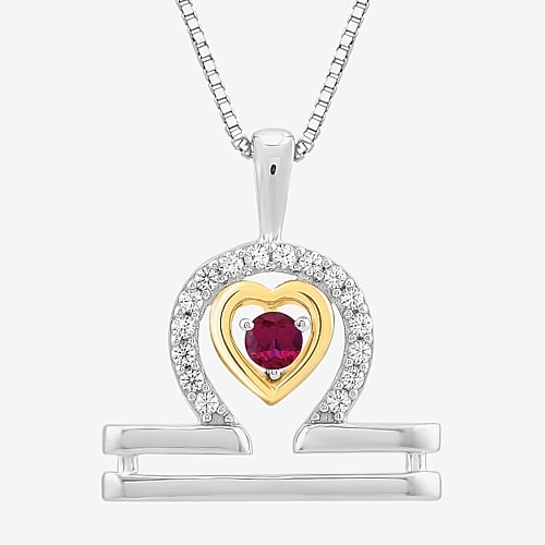 Click here for Womens Gemstone Zodiac Pendant Necklace in Sterlin... prices
