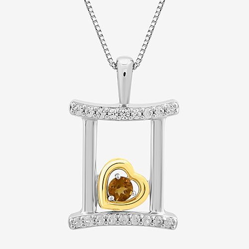 Click here for Womens Gemstone Zodiac Pendant Necklace in Sterlin... prices
