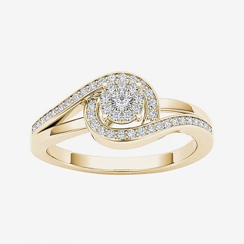Click here for 1/5 CT.T.W. Natural Diamond Swirl 10K Yellow Gold... prices
