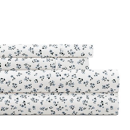 ienjoy Home Delicate Blossoms 4-p.c. Sheet Set  California King - Blue Fog
