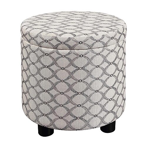 Click here for Designs4Comfort Round Storage Ottoman  One Size  B... prices