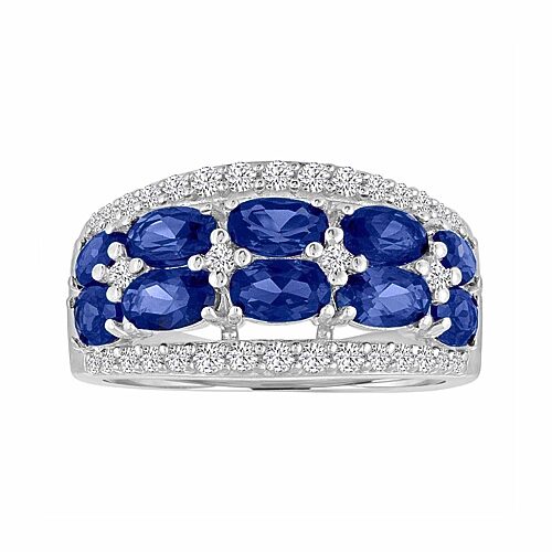 Click here for Lab-Created Blue And White Sapphire Sterling Silve... prices