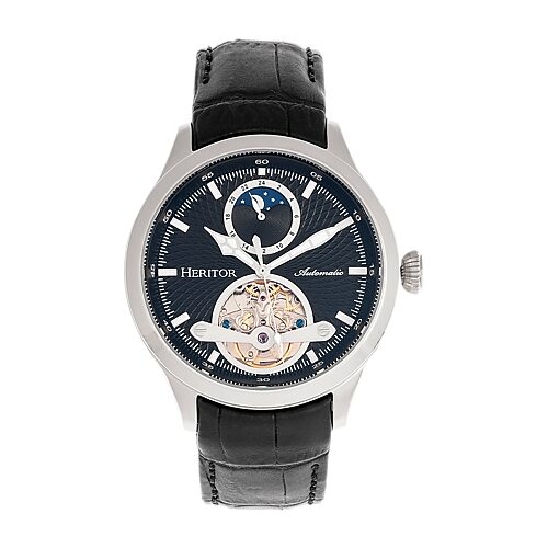 Click here for Heritor Mens Automatic Black Leather Strap Watch-H... prices
