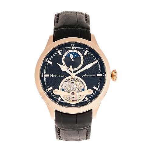 Click here for Heritor Mens Automatic Black Leather Strap Watch-H... prices