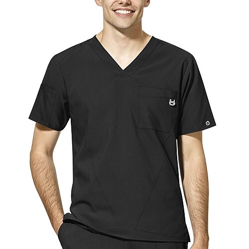 Click here for Wink Mens W123 V-Neck Scrub Top - Black prices