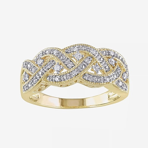 Click here for 1/8 CT.T.W. Natural Diamond Yellow Gold Over SIlve... prices