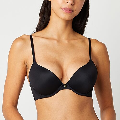 Click here for Ambrielle Plunge Push Up Bra  B  Black prices