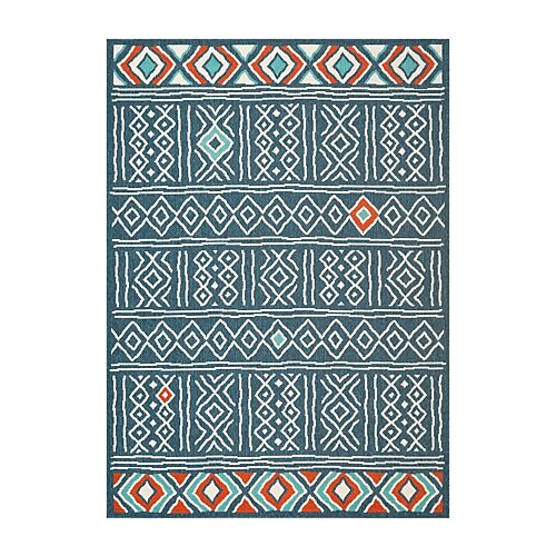 Click here for Lr Home Trixie 8x99 Outdoor Area Rug - Ivory/Navy prices