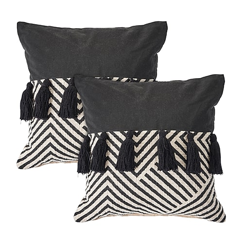 Click here for LR Home Joe Chev Set 2 Square Throw Pillow  One Si... prices