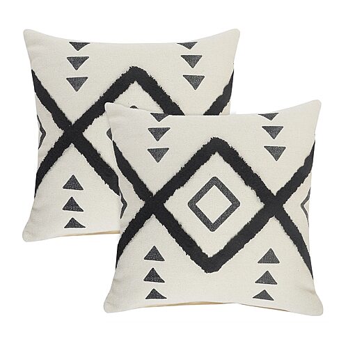LR Home Abel Dia Set 2 Square Throw Pillow  One Size  White