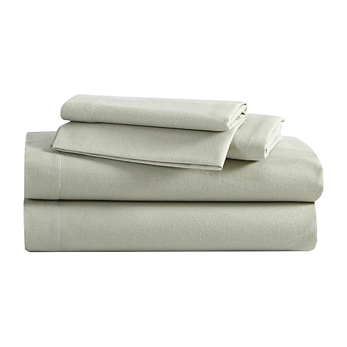Eddie Bauer Solid 100 Cotton Flannel 4-Piece Sheet Set  Full - Fennel Green