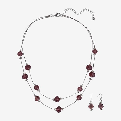 Mixit Silver Tone And Red Womens 3-pc. Jewelry Set  One Size  Purple