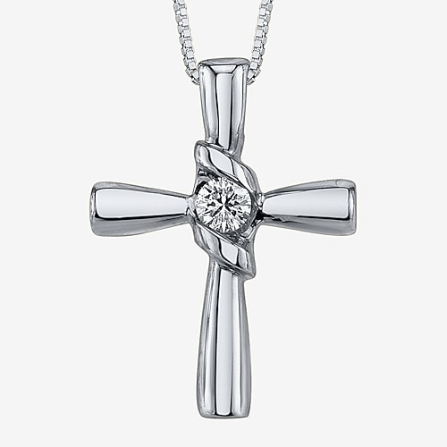 Click here for Sirena 1/10 CT. Natural Diamond 14K White Gold Cro... prices