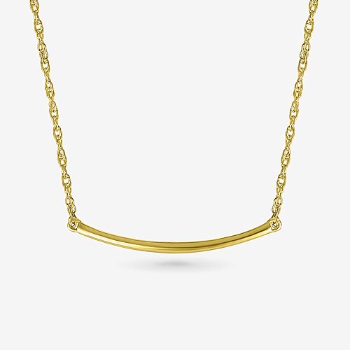 Click here for Womens 10K Gold Curved 18 Inch Pendant Necklace  O... prices