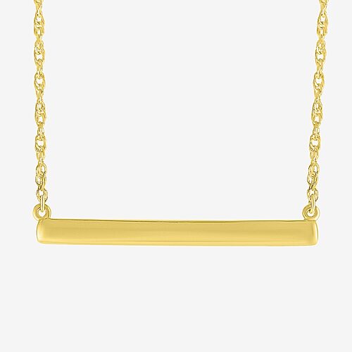 Click here for Womens 10K Gold Bar 18 Inch Pendant Necklace  One... prices