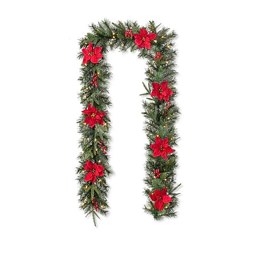 Click here for Glitzhome 9ft Pre-Lit Red Berries Christmas Indoor... prices