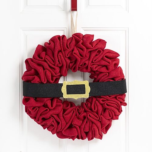 Click here for Glitzhome 1.5ft Belt Fabric Wreath  One Size  Red prices