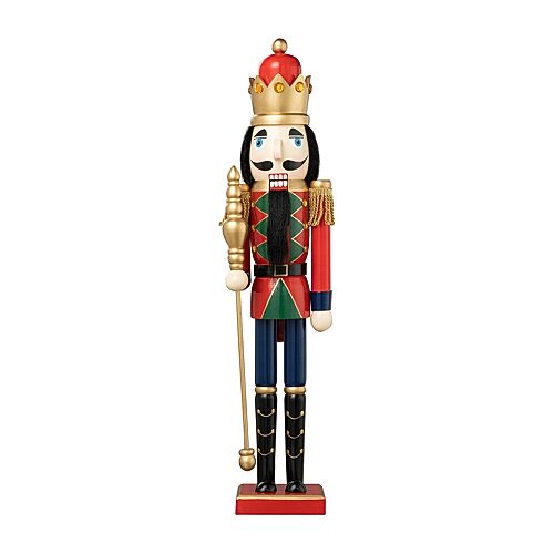 Click here for Glitzhome 2ft King Wooden Christmas Nutcracker  On... prices