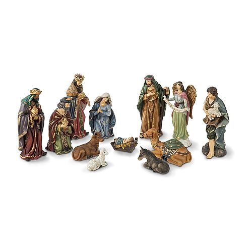 Click here for Glitzhome 12pcs Figurine Nativity Set  One Size  B... prices