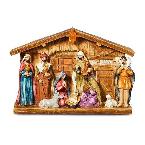 Click here for Glitzhome Lighted Resin House Nativity Set  One Si... prices