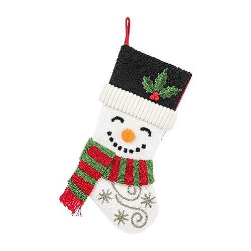 Click here for Glitzhome Snowman Hooked Christmas Stocking  One S... prices