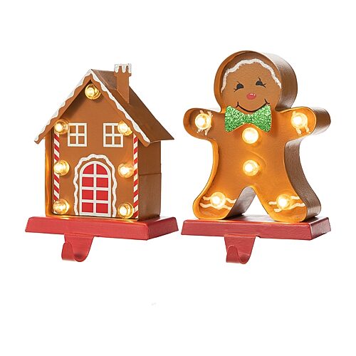 Click here for Glitzhome Marquee Gingerbread 2-pc. Christmas Stoc... prices