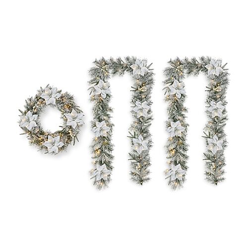 Click here for Glitzhome Pre-Lit Wreath  Indoor Christmas Garland... prices