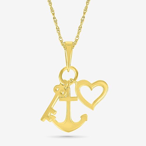 Click here for Womens 10K Gold 18 Inch Pendant Necklace  One Size prices