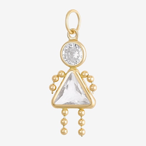 Click here for 10K Gold April Birthstone Babies Girl Charm  One S... prices