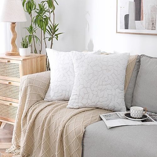Click here for Regal Home Cut Leaf 20x20 Square Throw Pillow  One... prices