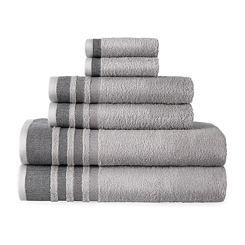 Click here for Home Expressions Solid & Stripe Bath Towel  One Si... prices