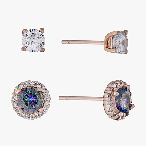 Click here for Silver Treasures Womens Multi Color Cubic Zirconia... prices