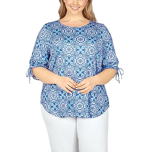 Click here for Larky Lark Womens Plus Scoop Neck Elbow Sleeve T-S... prices