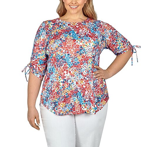 Click here for Larky Lark Womens Plus Round Neck Elbow Sleeve T-S... prices